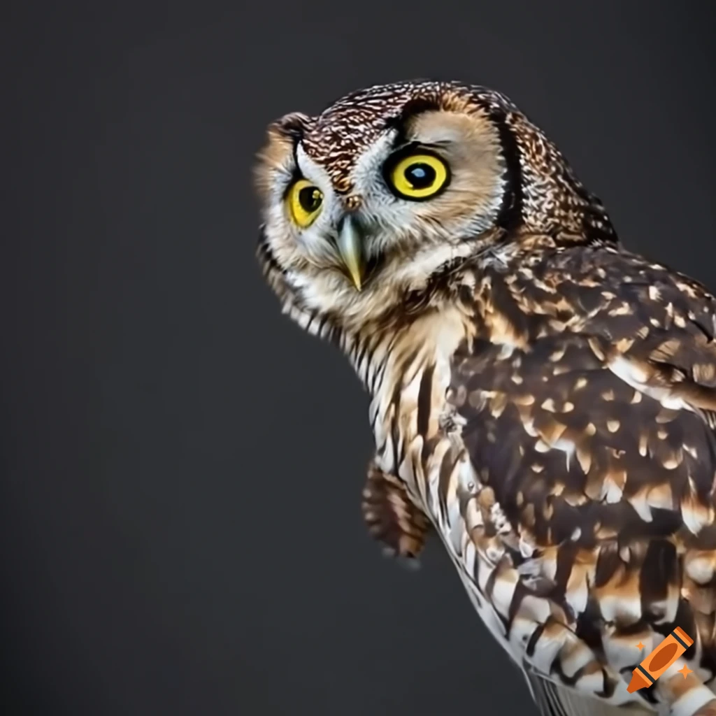 Owl hunting a mouse on Craiyon