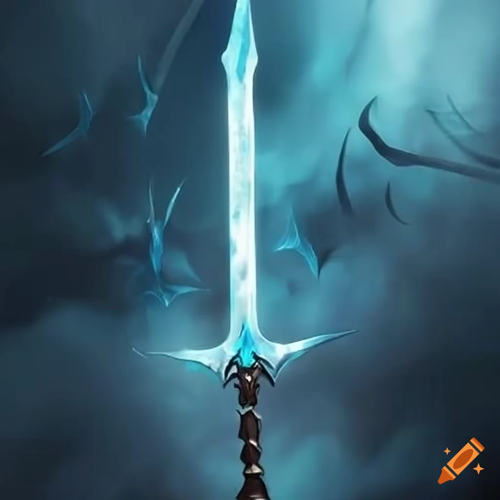 White cursed ice sword on Craiyon