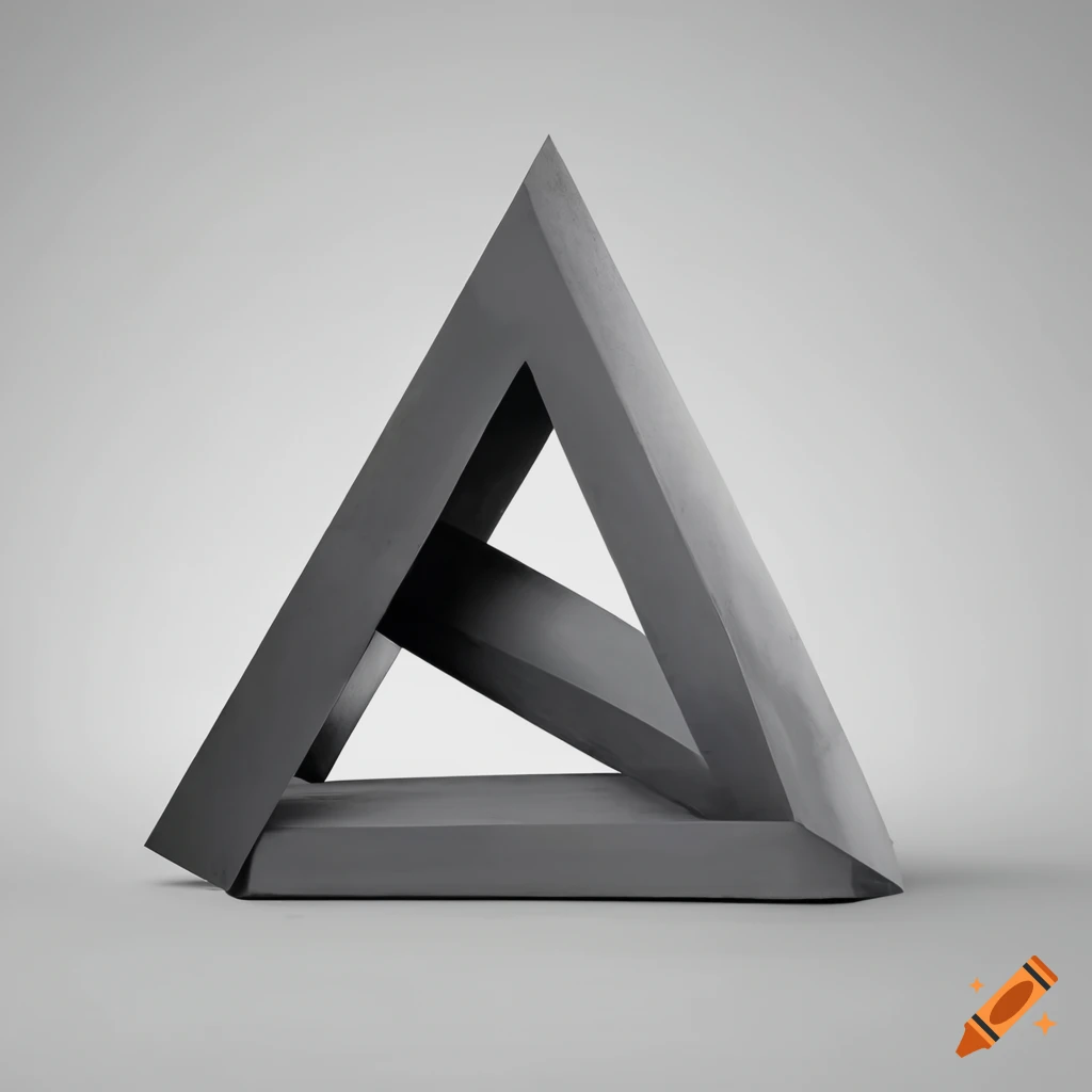 Gray abstract angular sculpture graffiti art on Craiyon