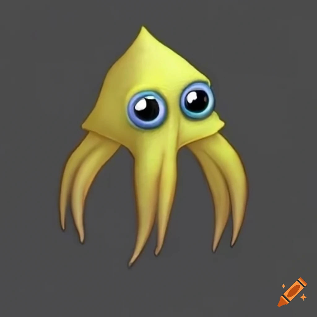 Scary black and light yellow squid from my singing monsters with no ...