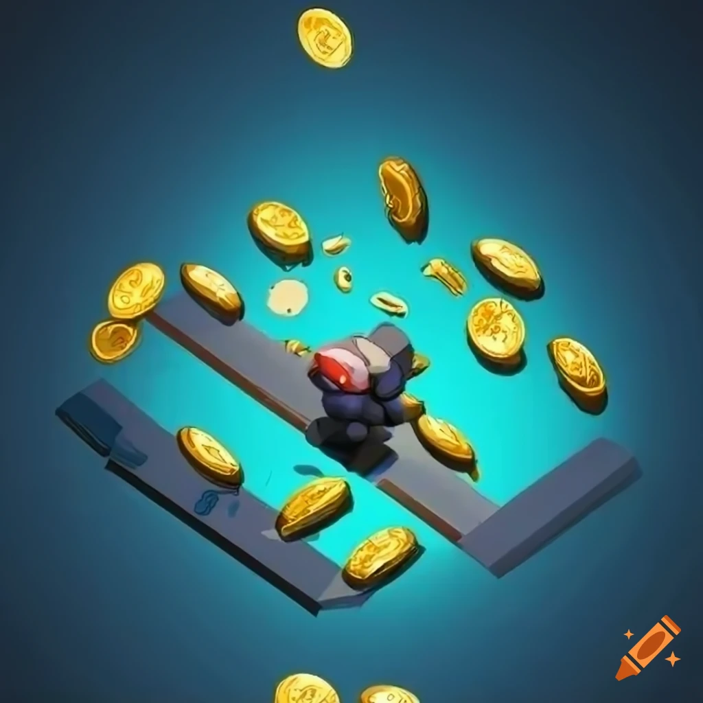Isometric top-down view of a game character on a path with floating ...