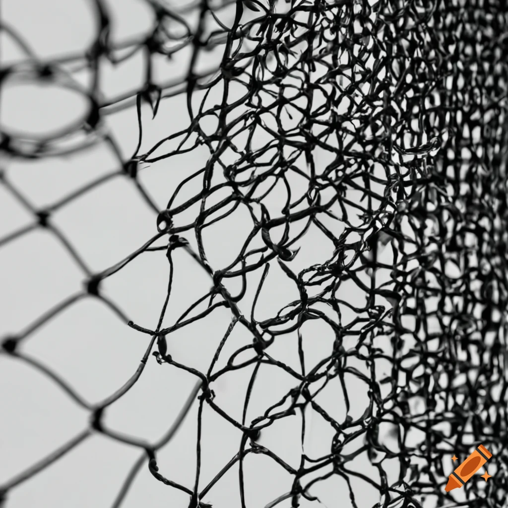 Solid steel net made of steel wires in monochrome on Craiyon