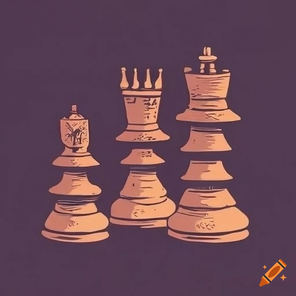 Stylish chess set in shadow with a classic look on Craiyon