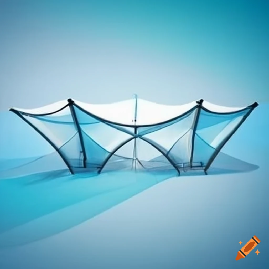 Tensile structures with fabric on Craiyon