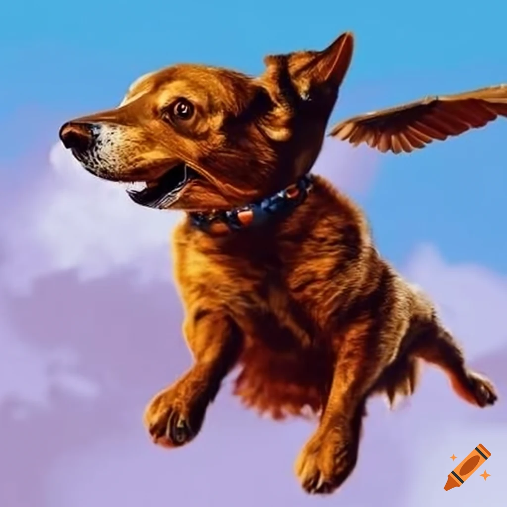 Flying dog on Craiyon