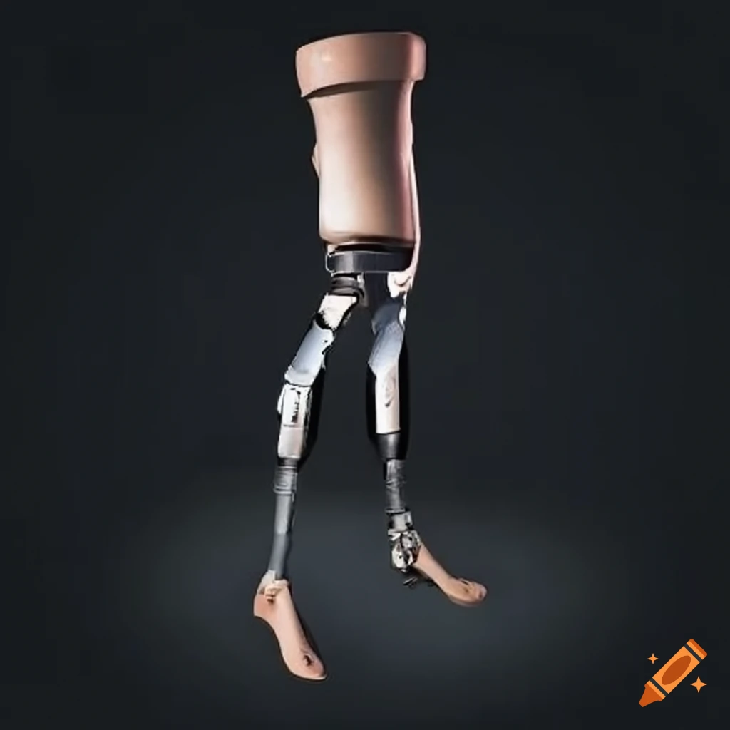 Prosthetic leg and socket on Craiyon