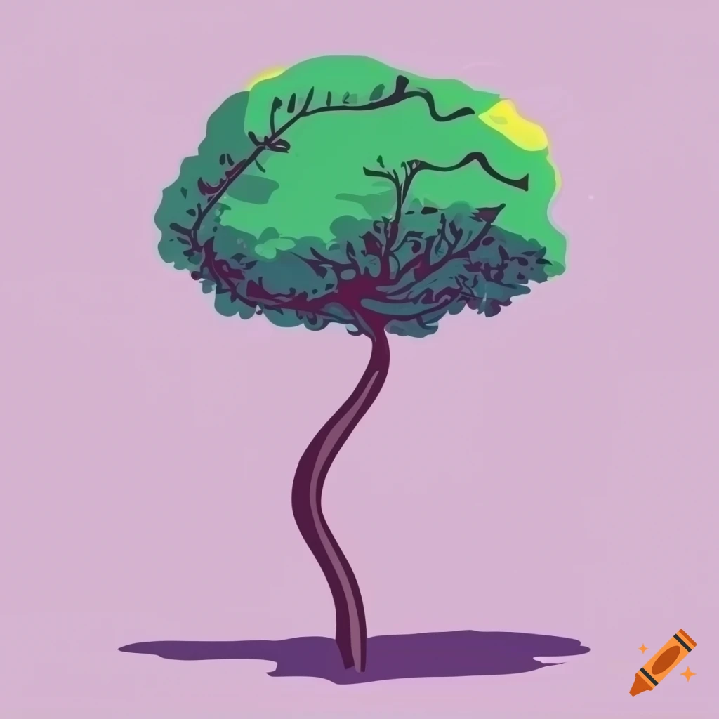 Vector sketch of a marula tree on Craiyon