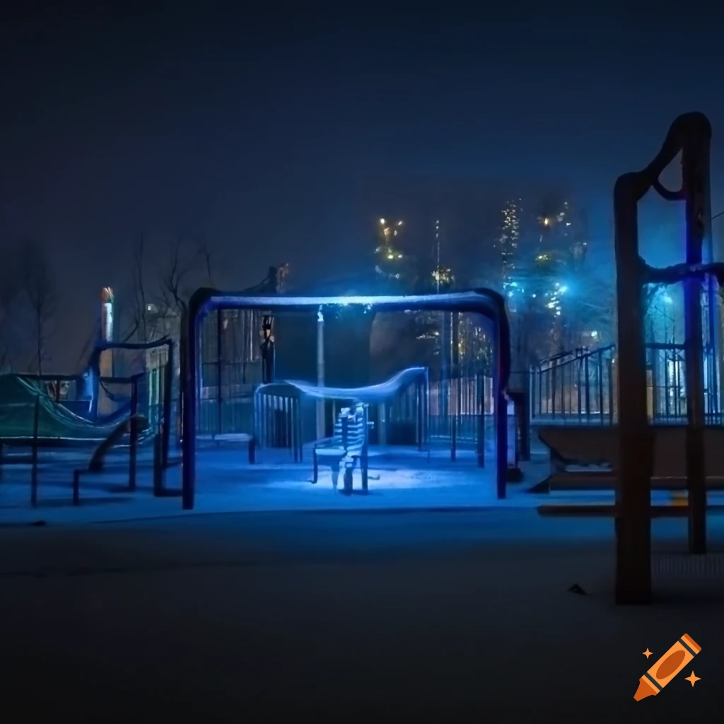 Liminal playground scene at 7:23 pm on Craiyon