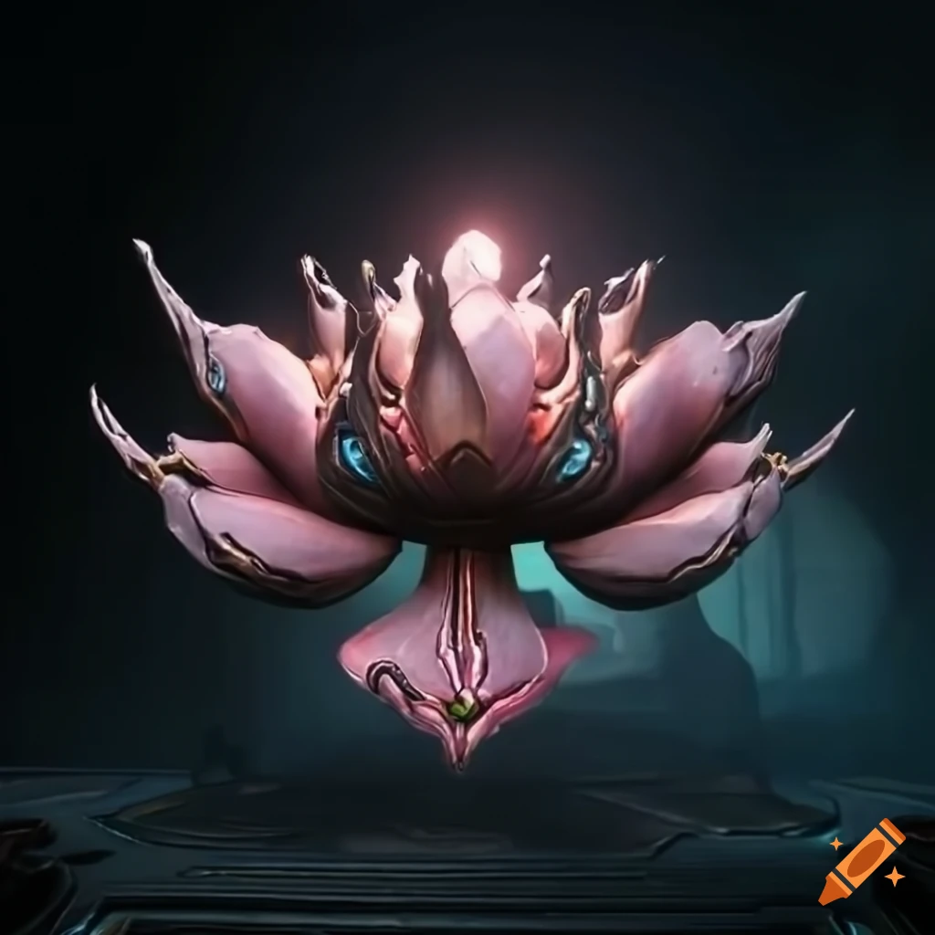 Lotus flower in warframe game style on Craiyon