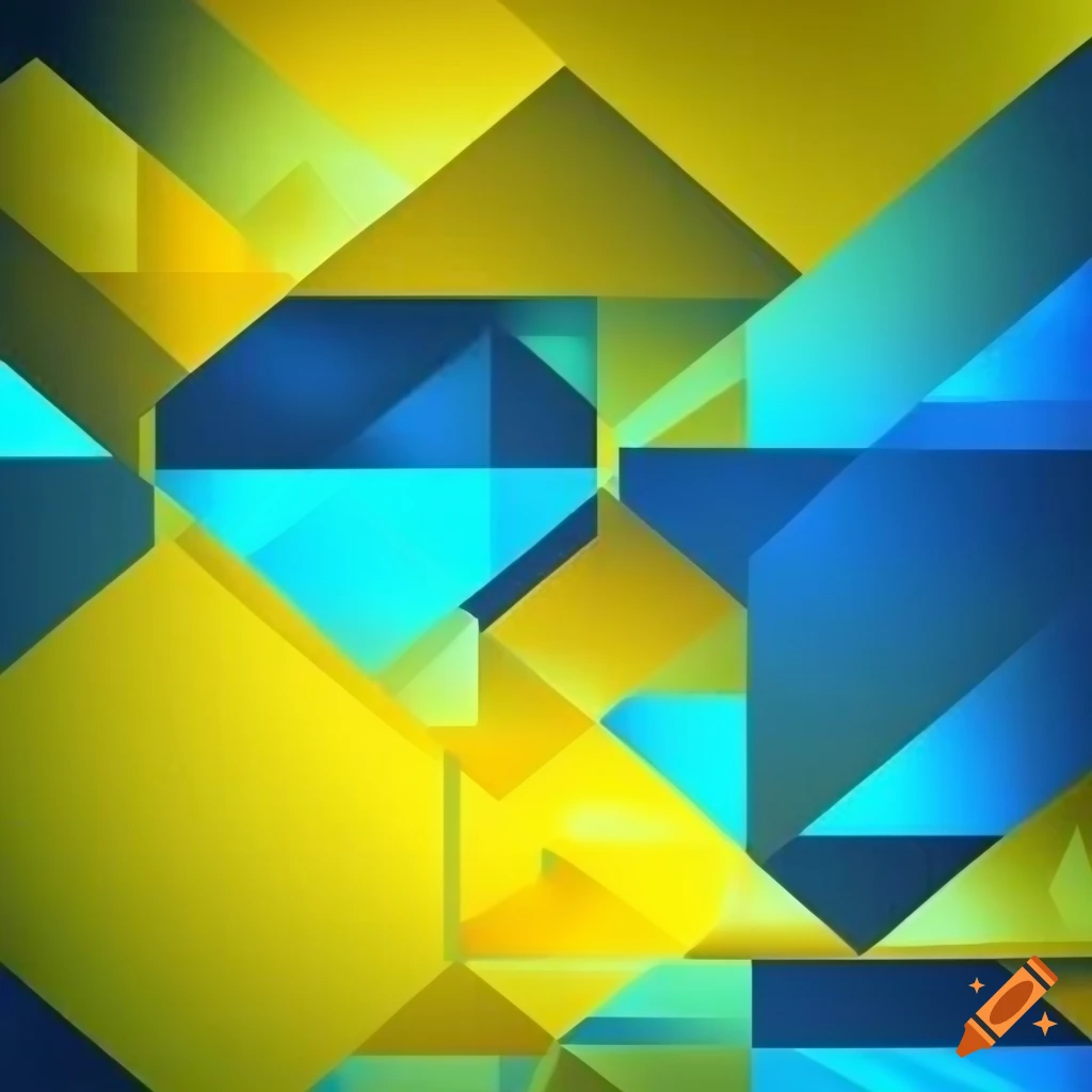 Blue and yellow geometric background on Craiyon