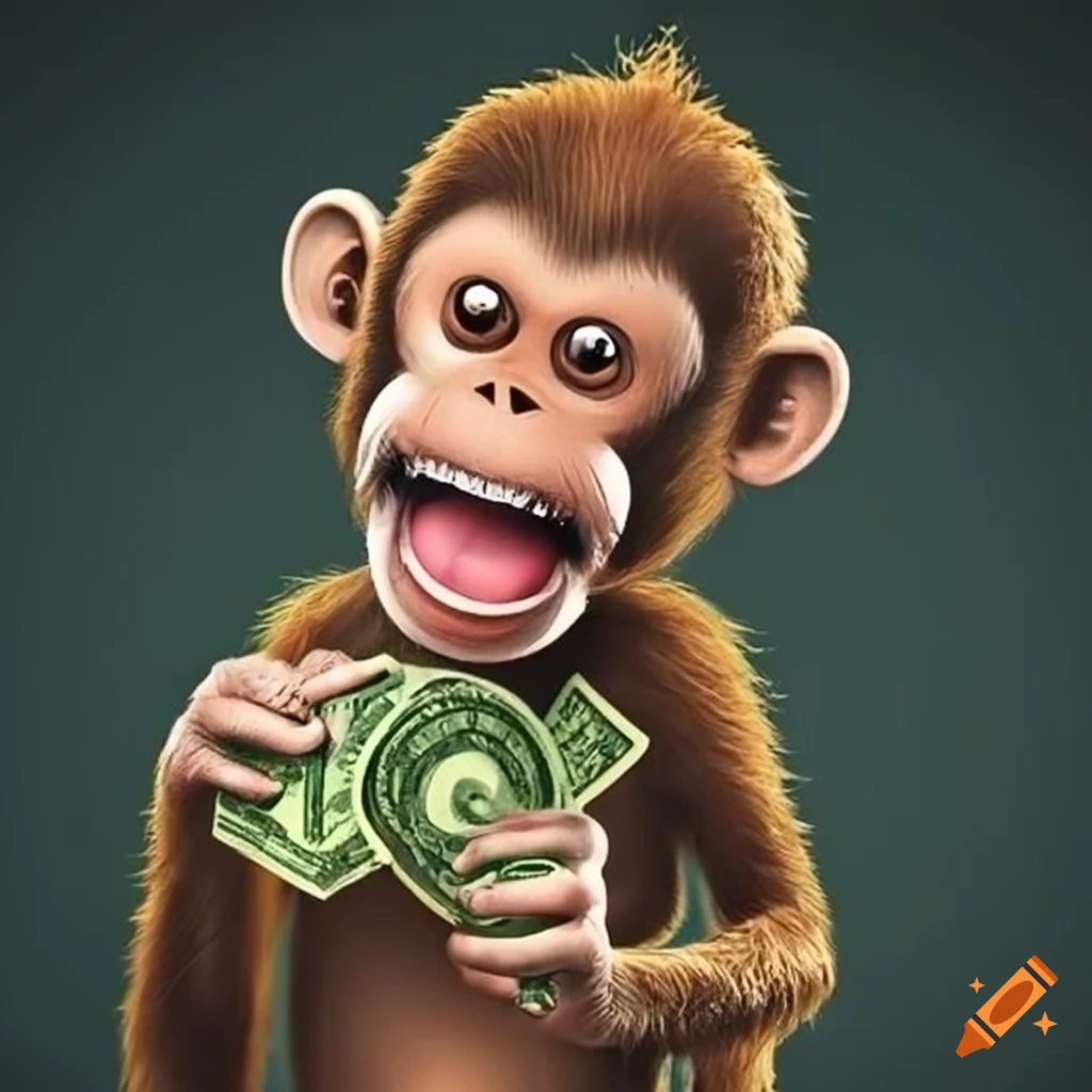 Monkey with money on Craiyon