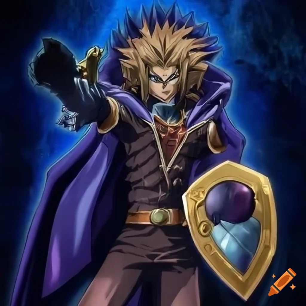 Highly detailed Yu-Gi-Oh style artwork of a human lion holding a shield ...
