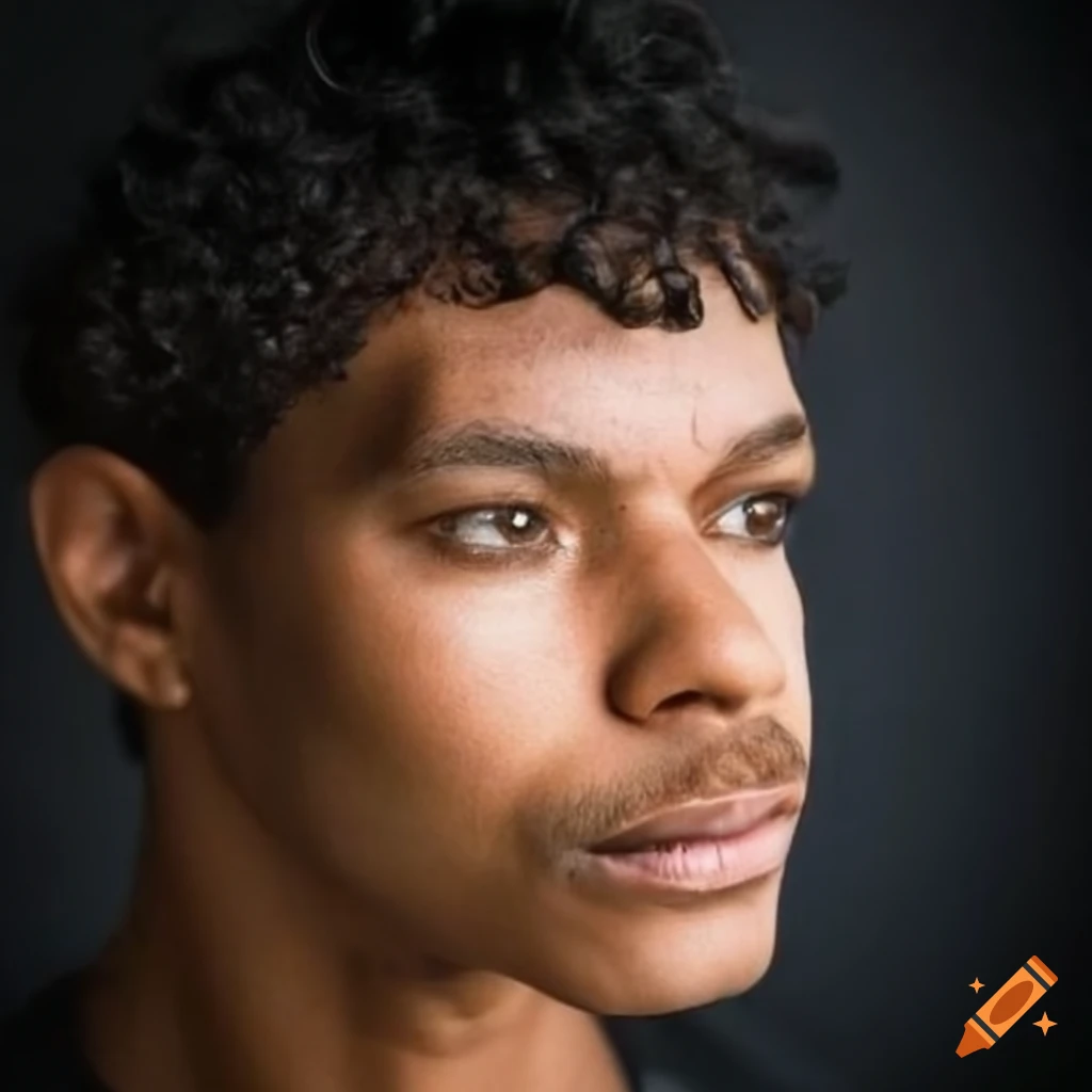 Middle aged humanoid alien man with pointed ears, long nose, and curly ...