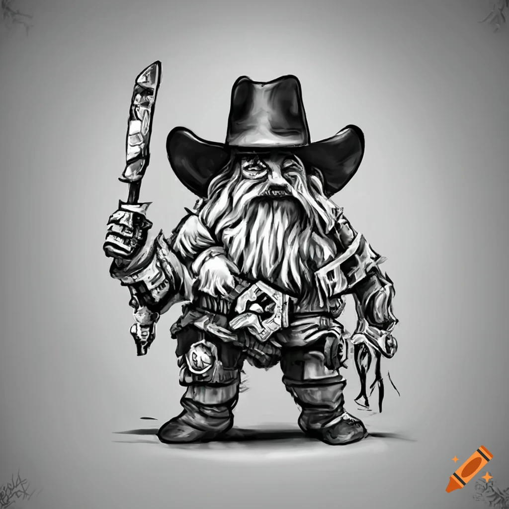 Dwarf with cowboy hat logo for bloodbowl on Craiyon