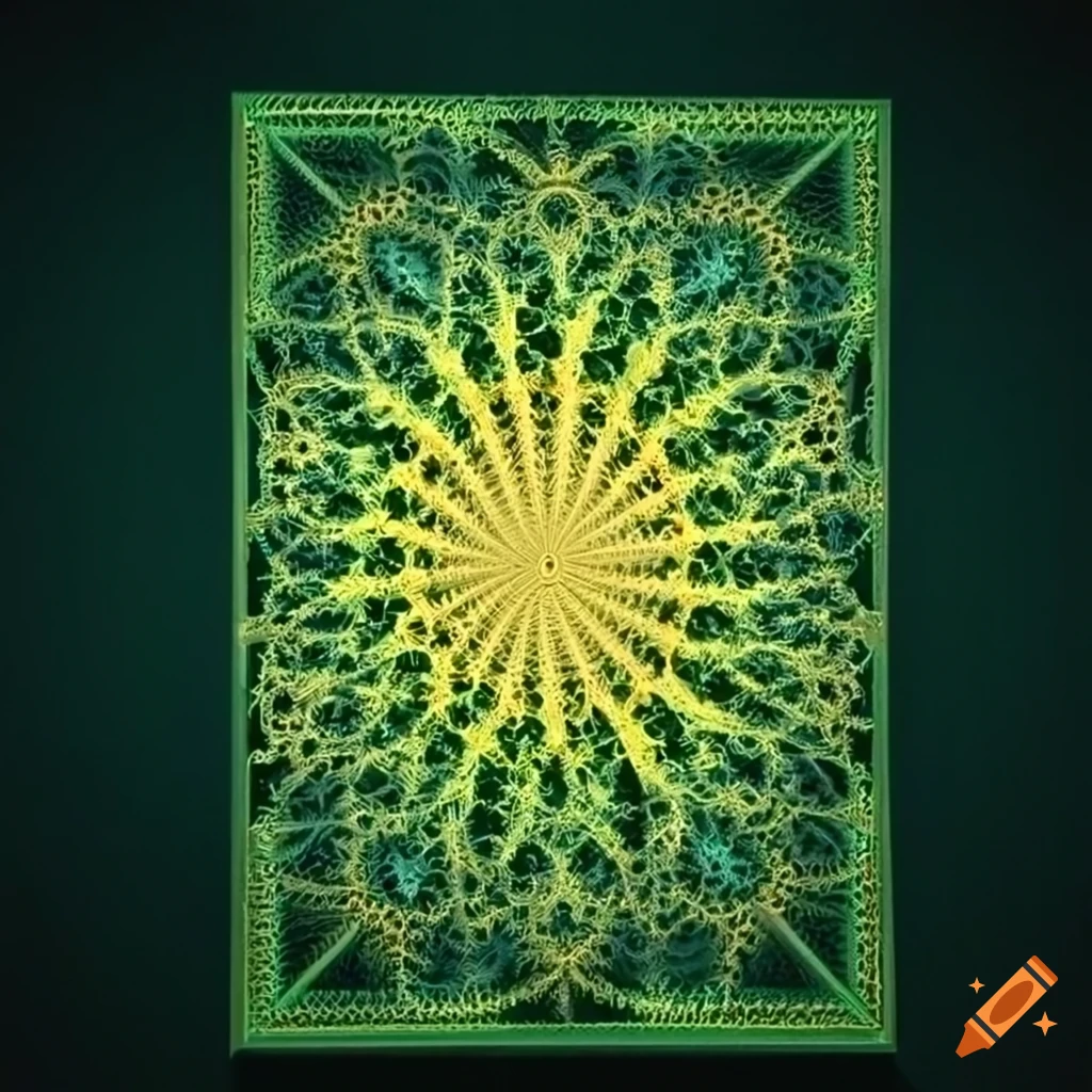 Surreal club pop-up poster with dark fractal patterns on Craiyon