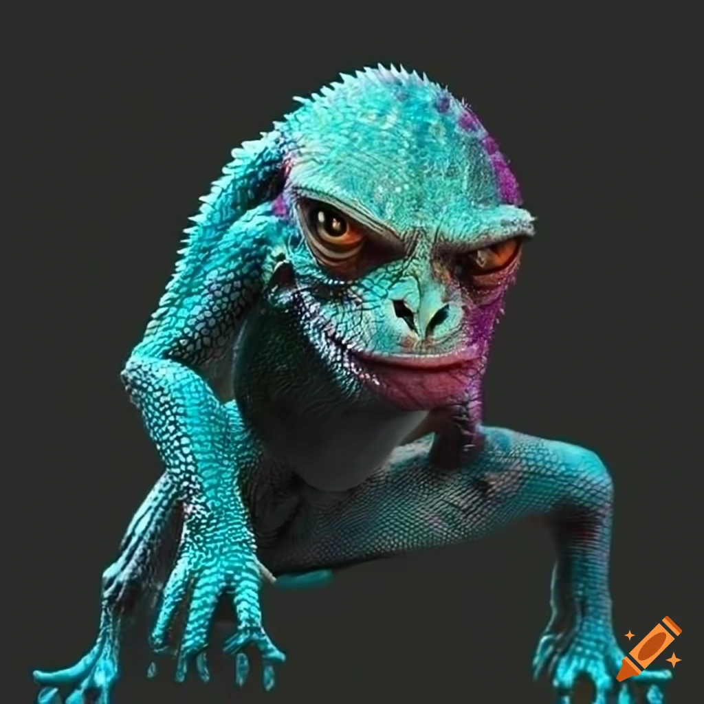 Strange alien monkey lizard creature on Craiyon