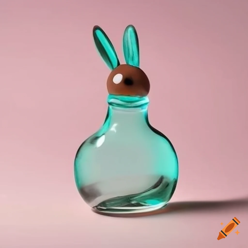 Rabbit-shaped glass bottle on Craiyon