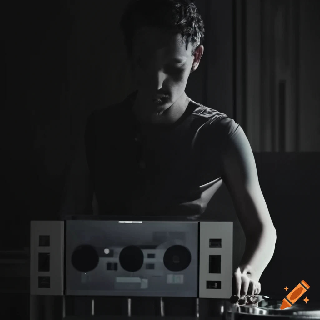 Movie poster for a techno dj film on Craiyon