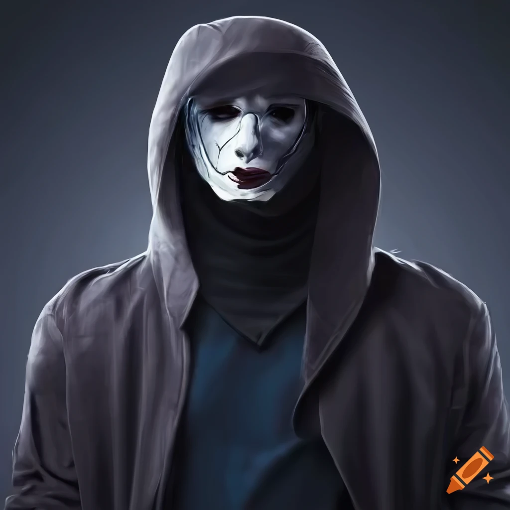 Masculine urban masked man in trendy attire on Craiyon