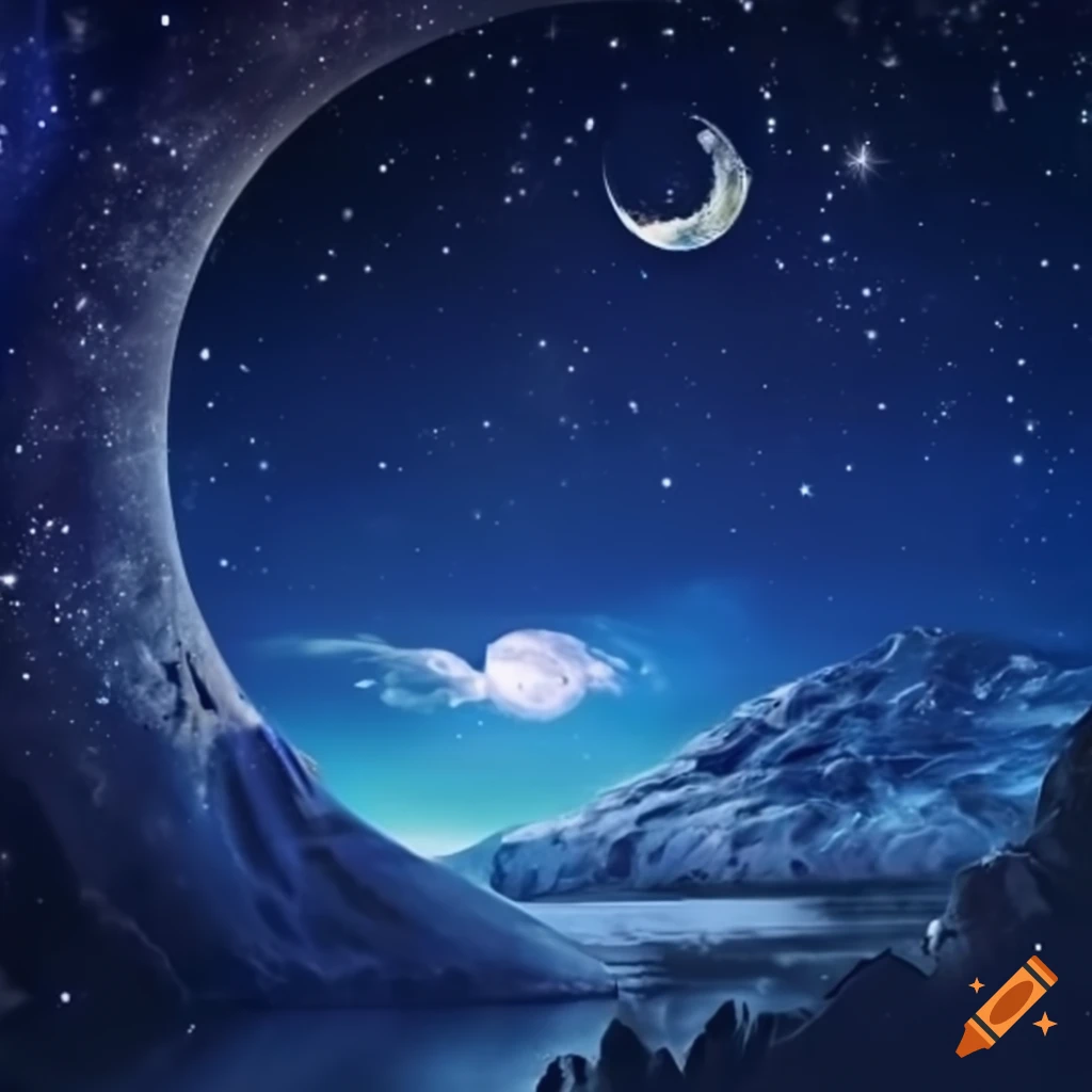 Starry sky moon on Craiyon