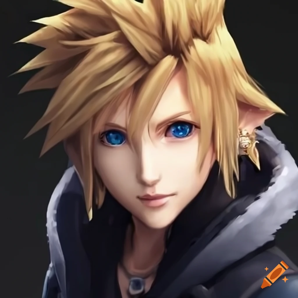 Female cloud strife on Craiyon