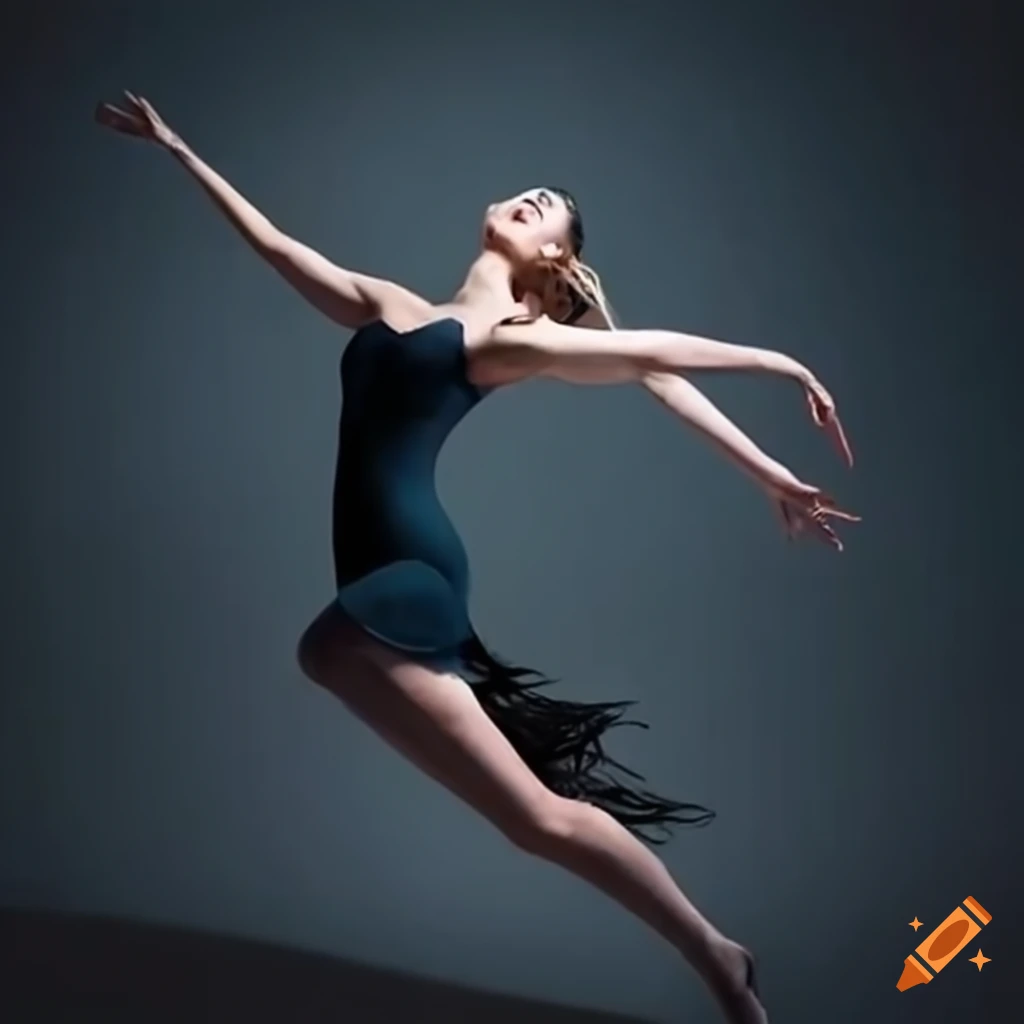 Woman dancing gracefully with flowing movement on Craiyon