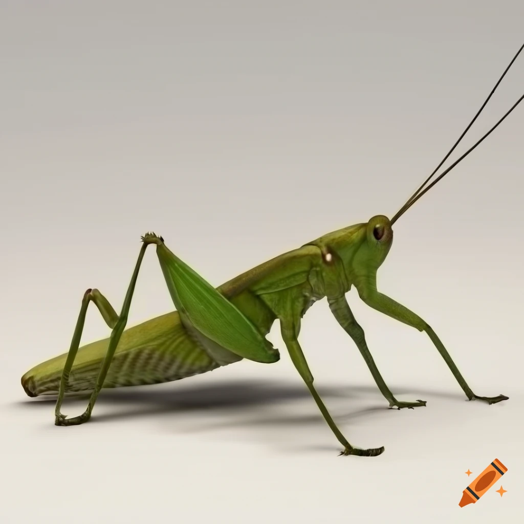 High definition side view of a locust on neutral background on Craiyon
