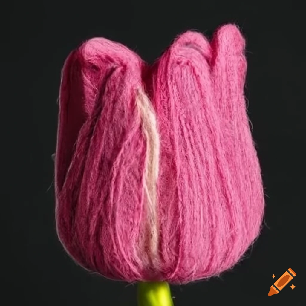Pink wool tulip flower on Craiyon