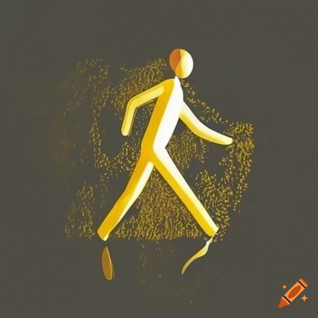 Yellow walk logo for suicide prevention on Craiyon