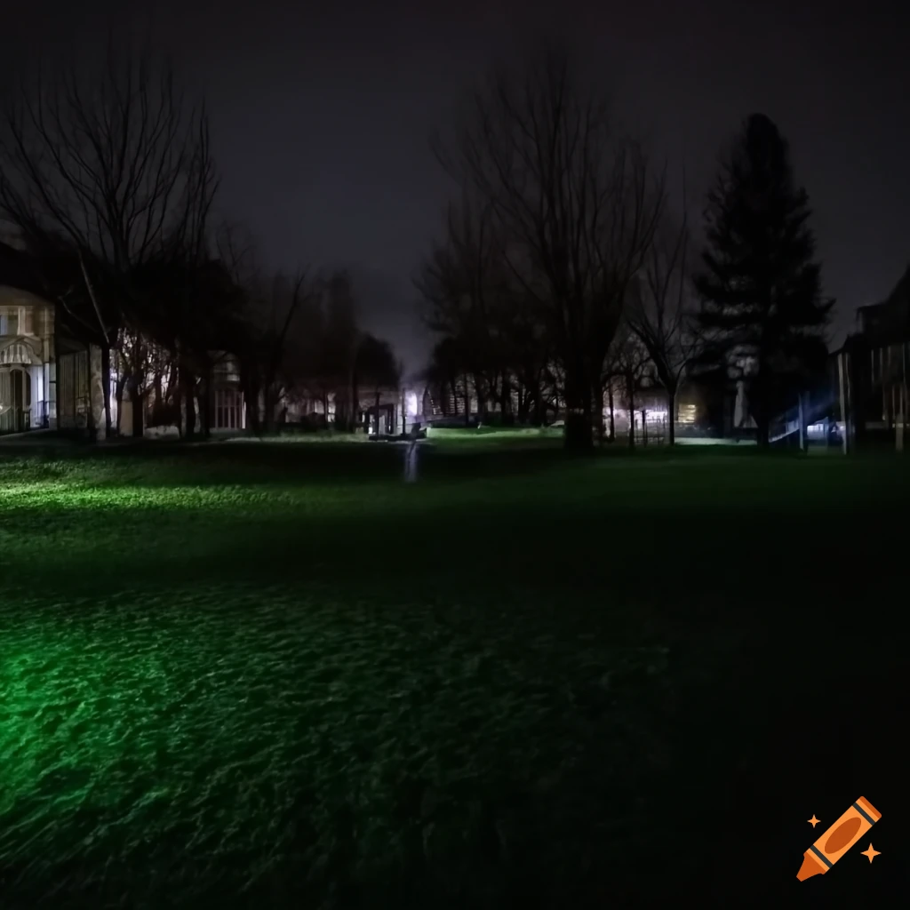 Liminal playground scene at 7:23 at night on Craiyon