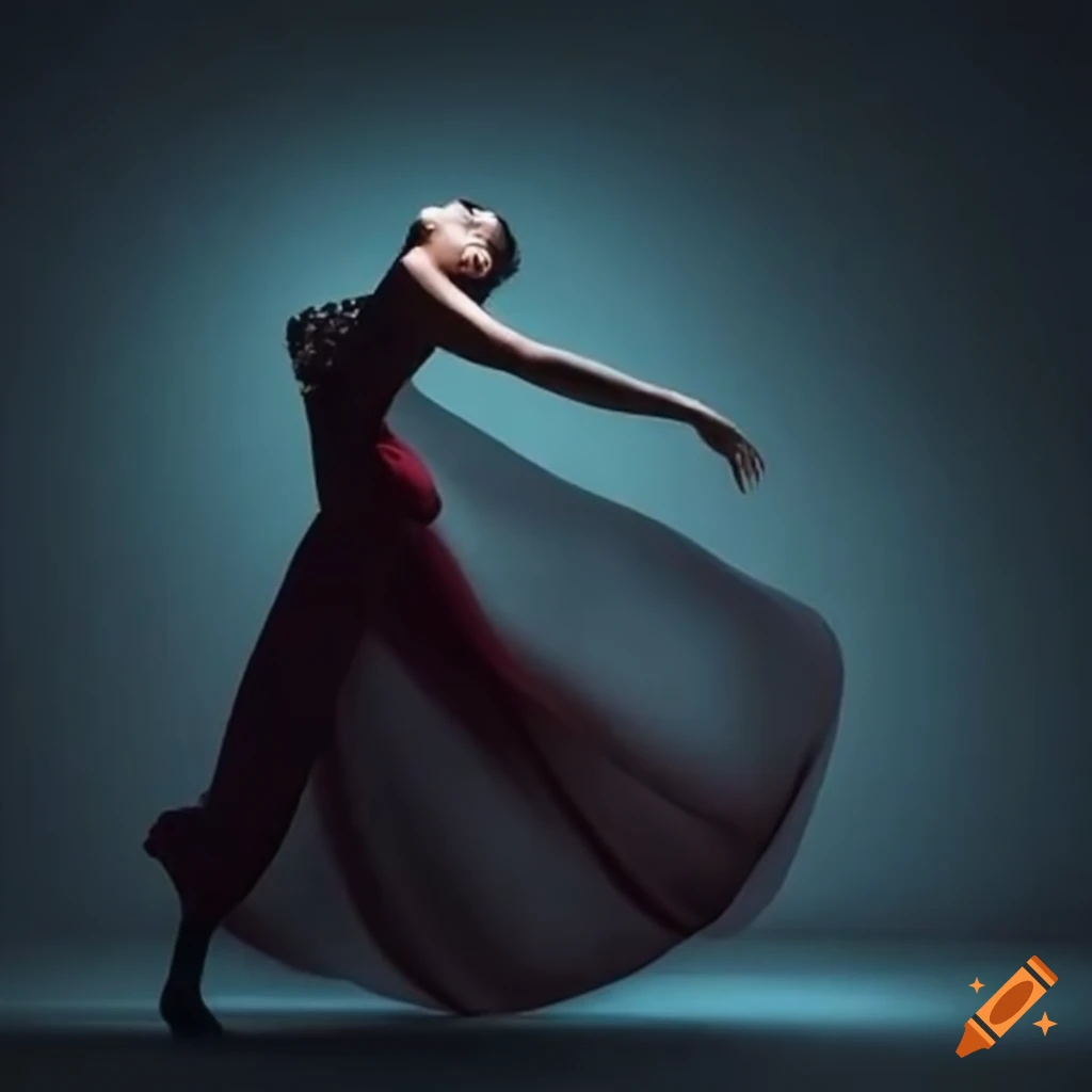 Dancing woman with flowing movement on Craiyon