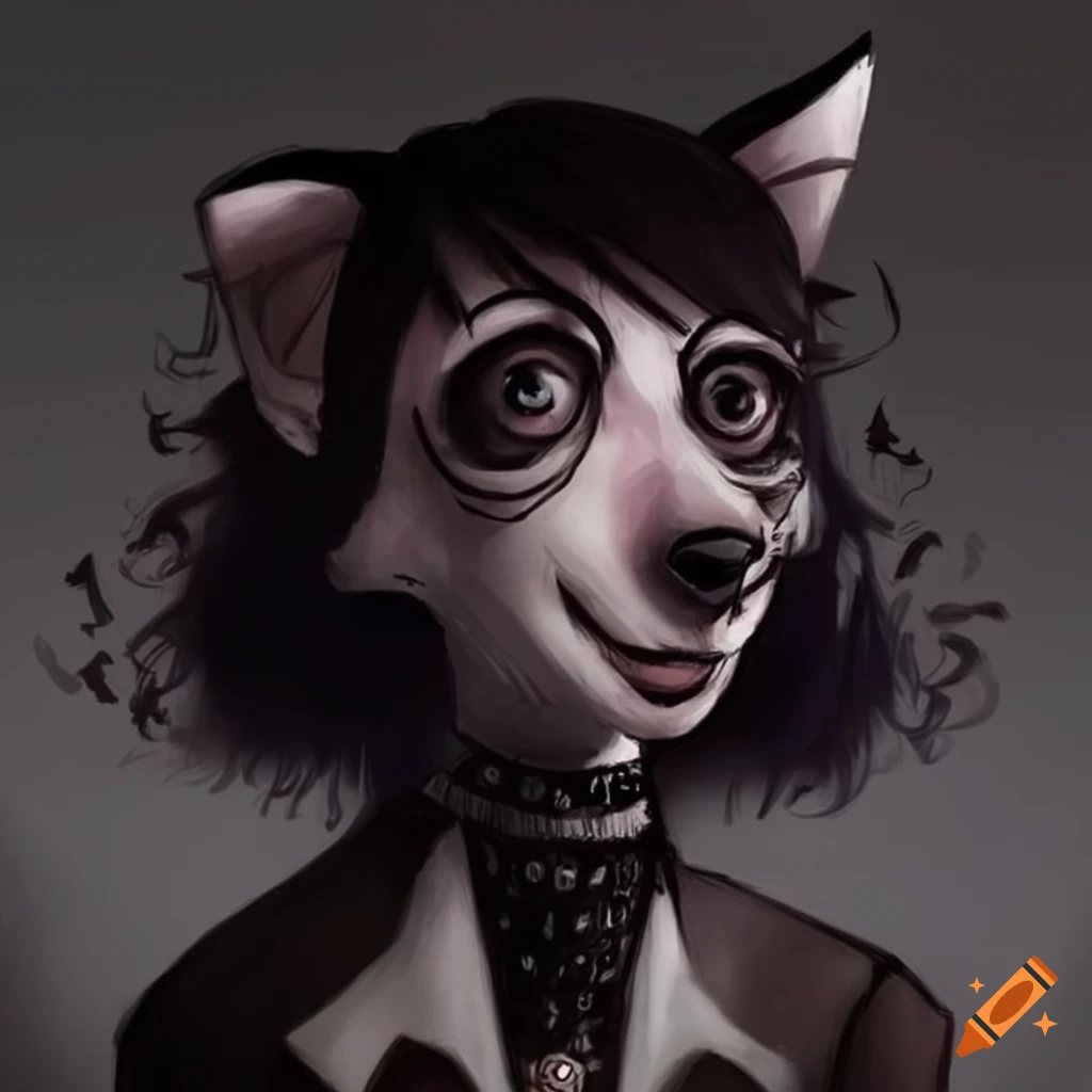 Goth furry art of emily the strange by jerzy tchorzewski on Craiyon