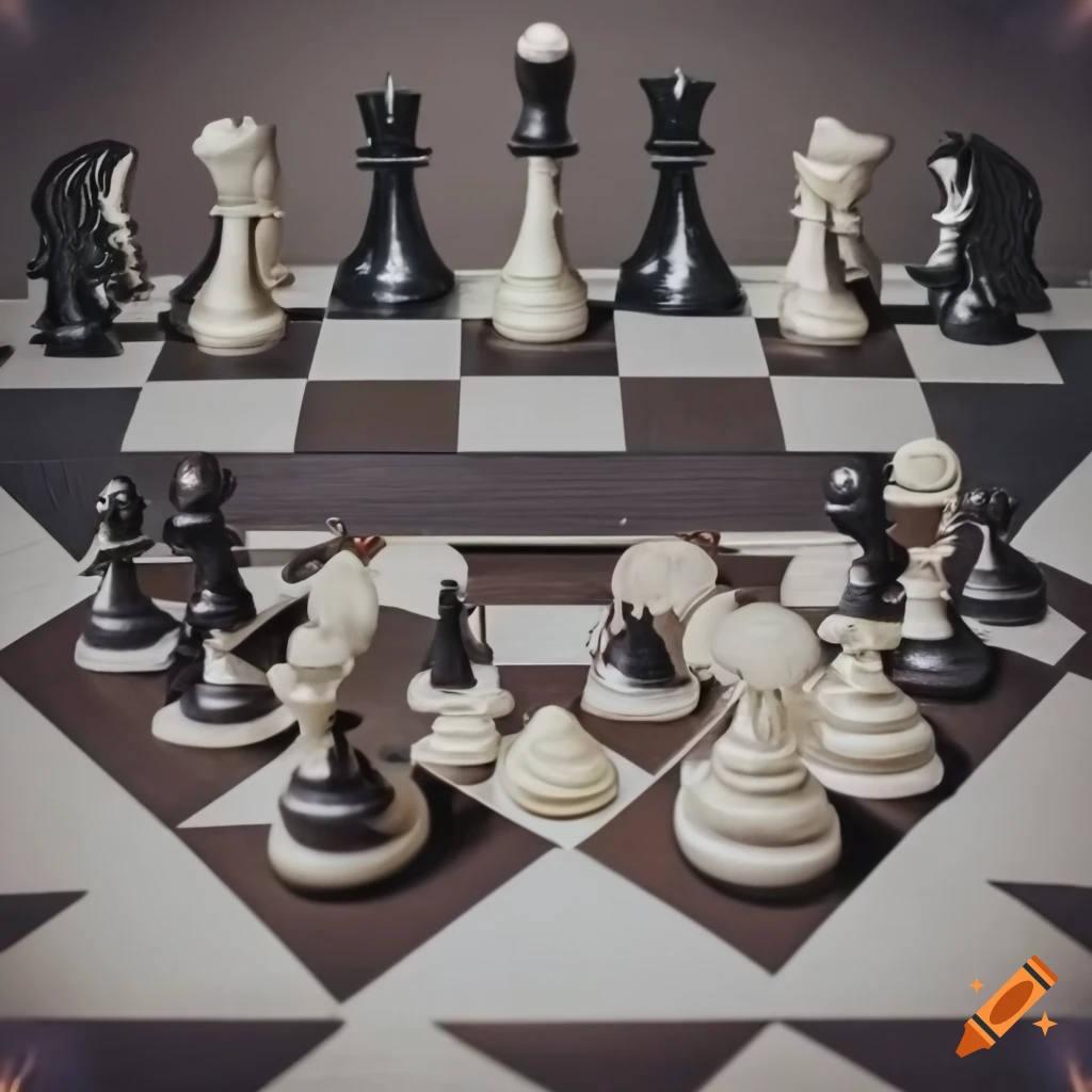 Chess game set up and ready to play on Craiyon