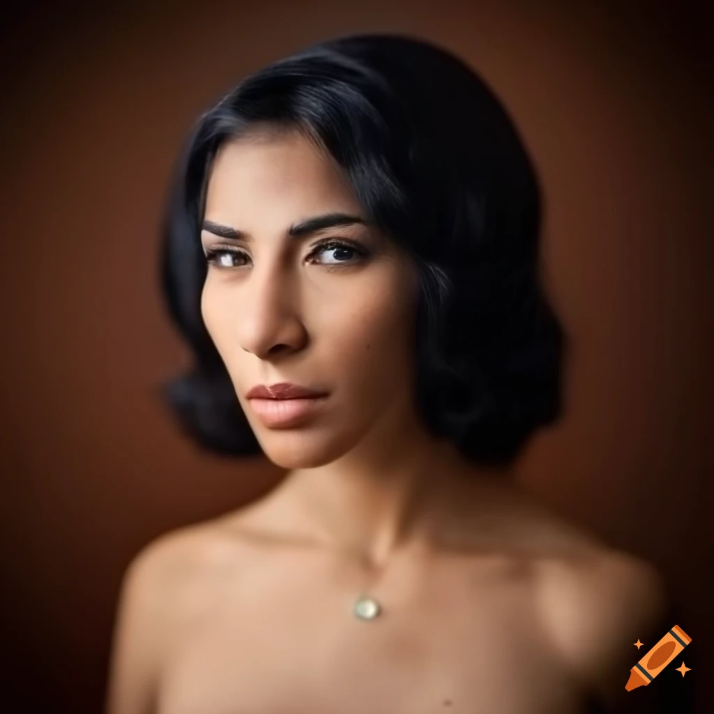 Portrait Of A Middle Aged Humanoid Woman With Arabic Features And Black