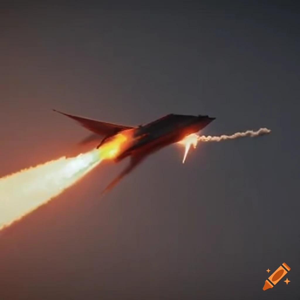 Fighter jet dropping flares on Craiyon