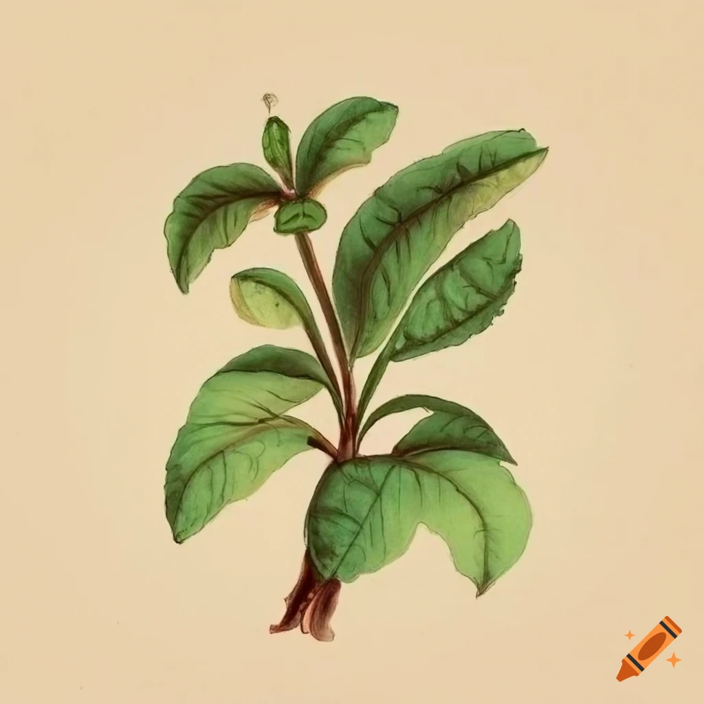 Colonial period drawing of a plant on Craiyon