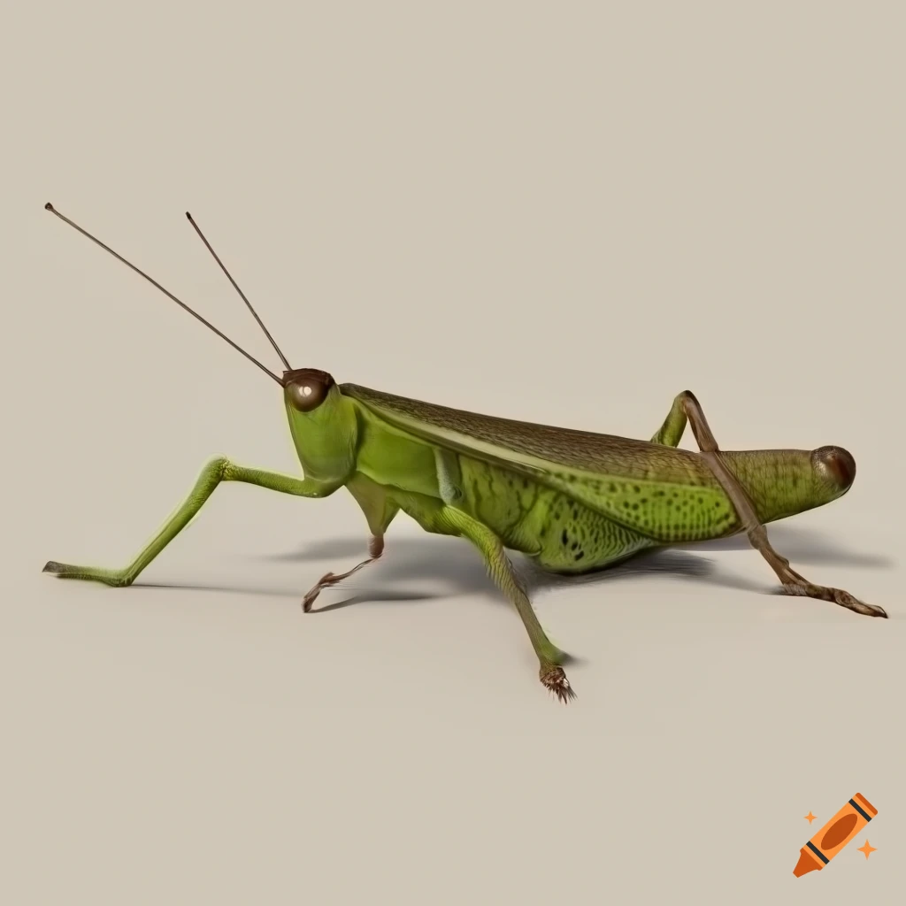 3d model of a locust with high definition texture on neutral background ...