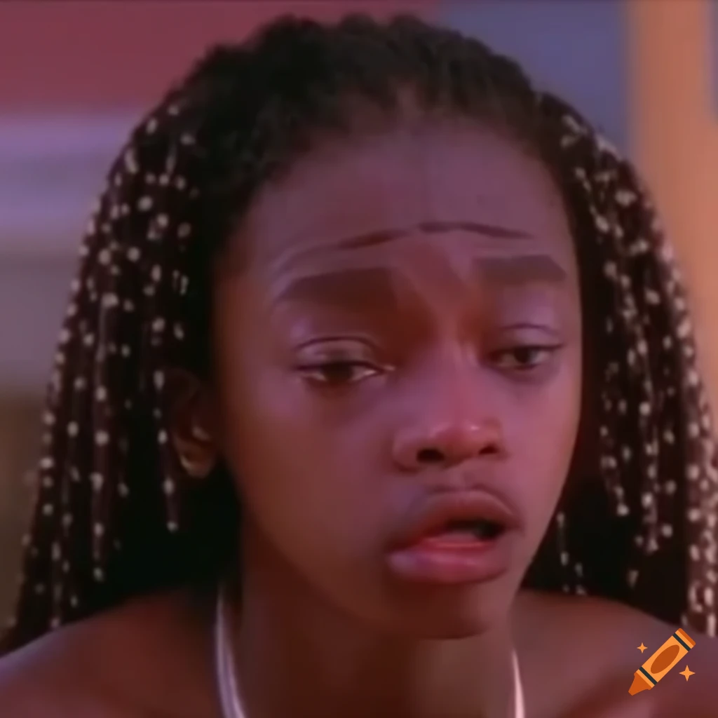 Actress ayo edebiri with bruised face and dizzy expression from a 90s ...