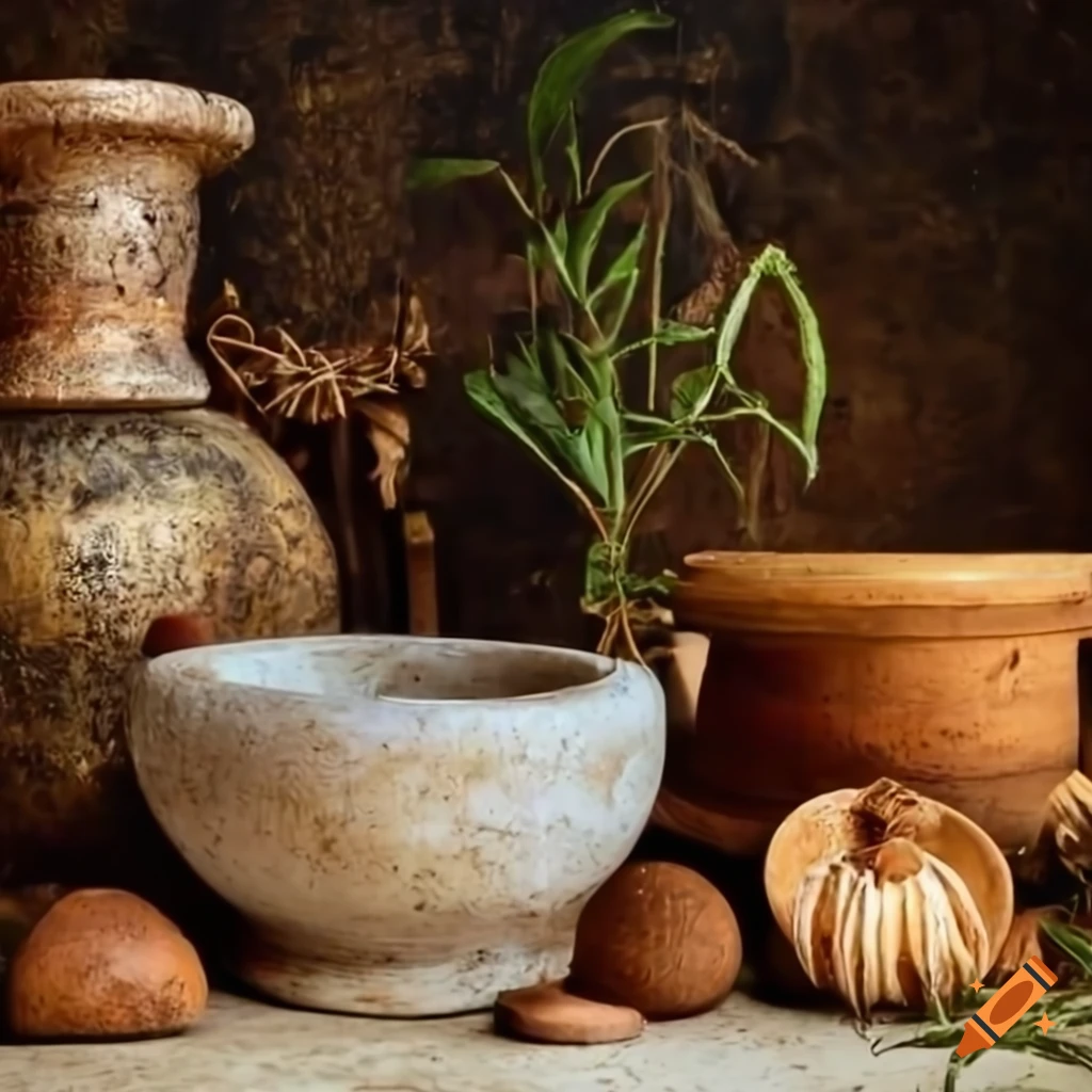 Hyper-realistic 4K image of an ancient laboratory with potions and ...