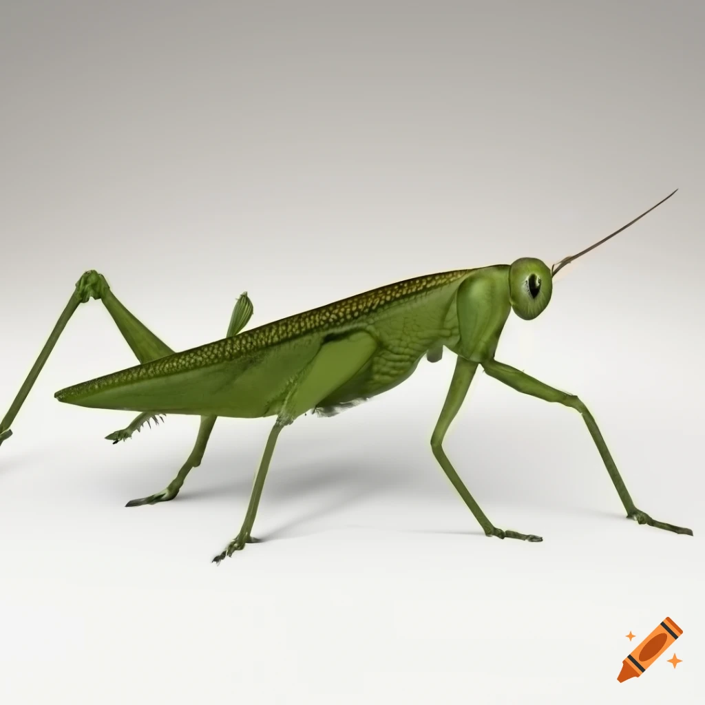 High definition 3d locust model with long legs on neutral background on ...