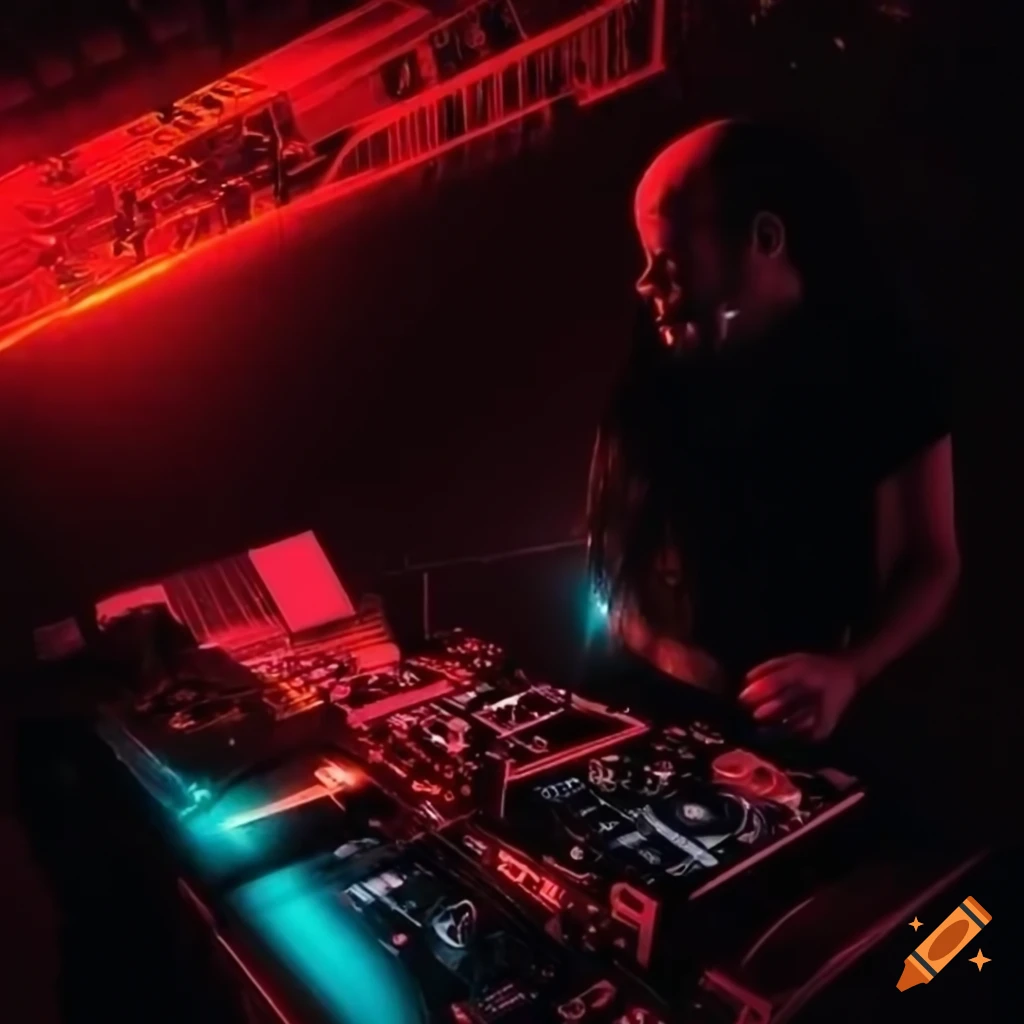 Movie poster for a techno dj film on Craiyon