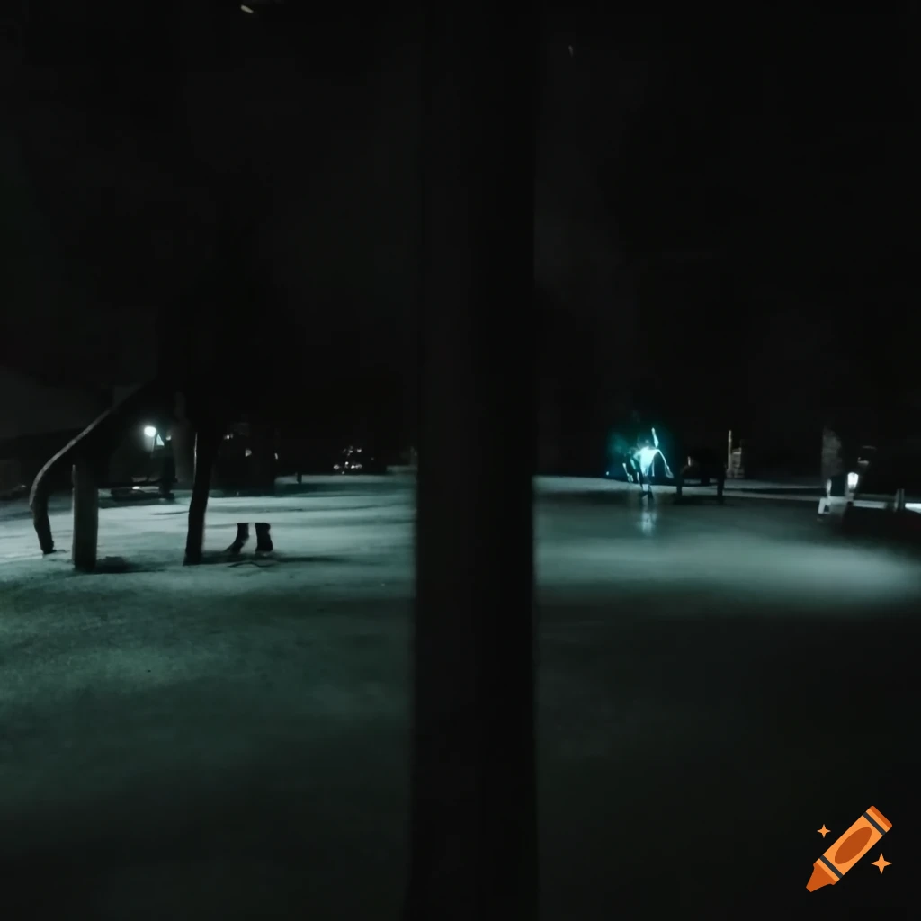 Liminal playground scene at 7:23 at night on Craiyon