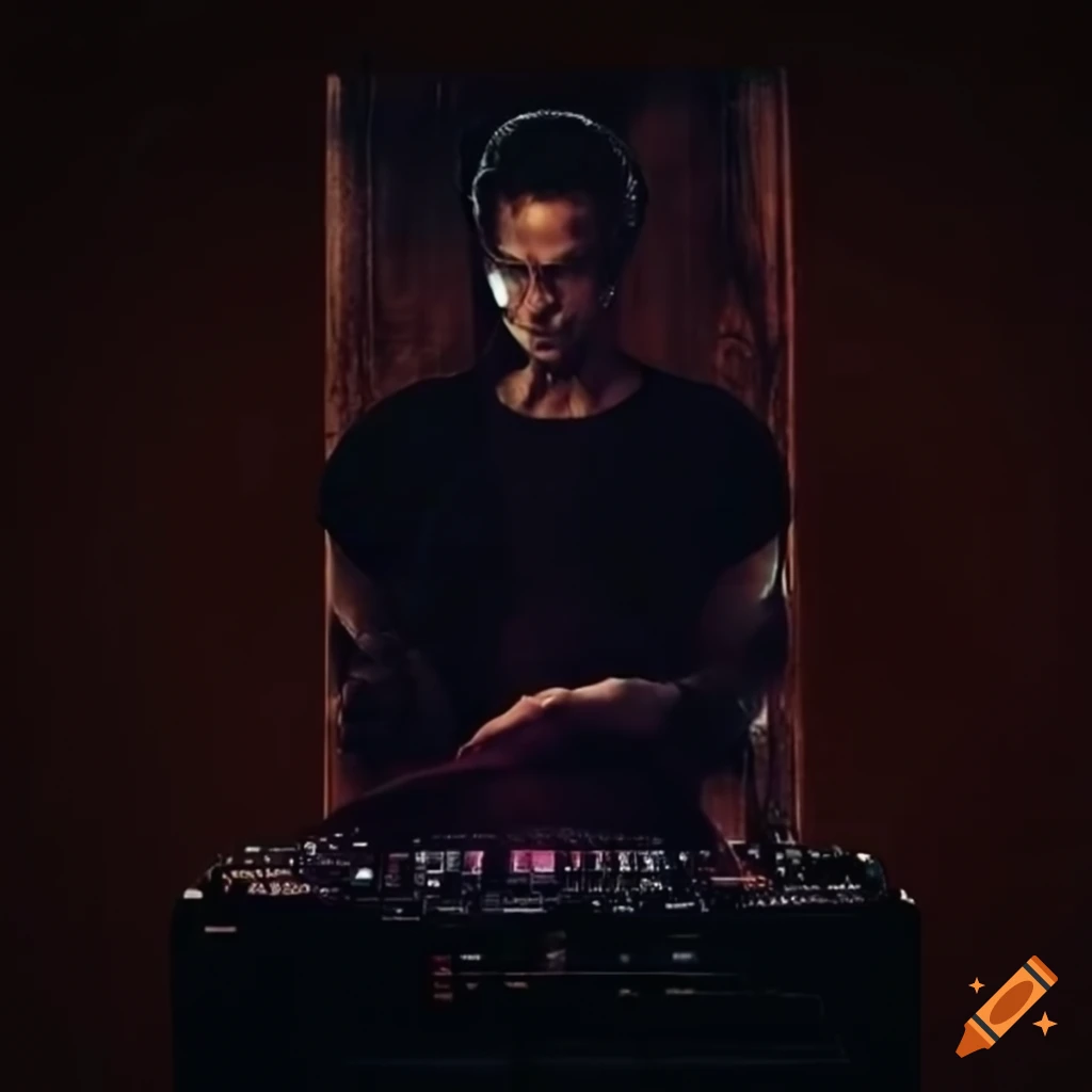 Movie poster for a techno dj film on Craiyon