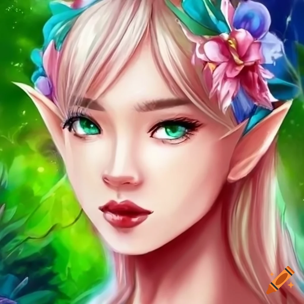 Elf girl character artwork on Craiyon
