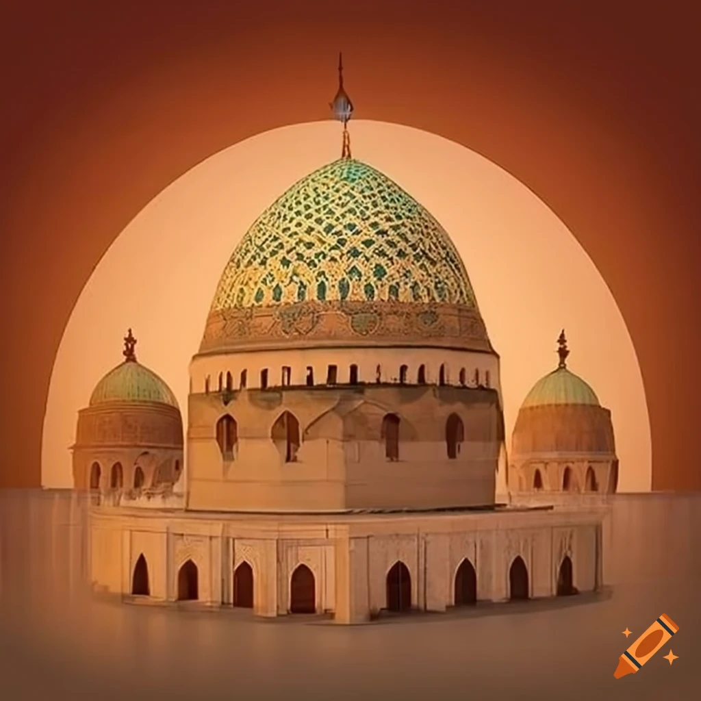 Design of the dome of an ancient mosque from 1400 years ago on Craiyon