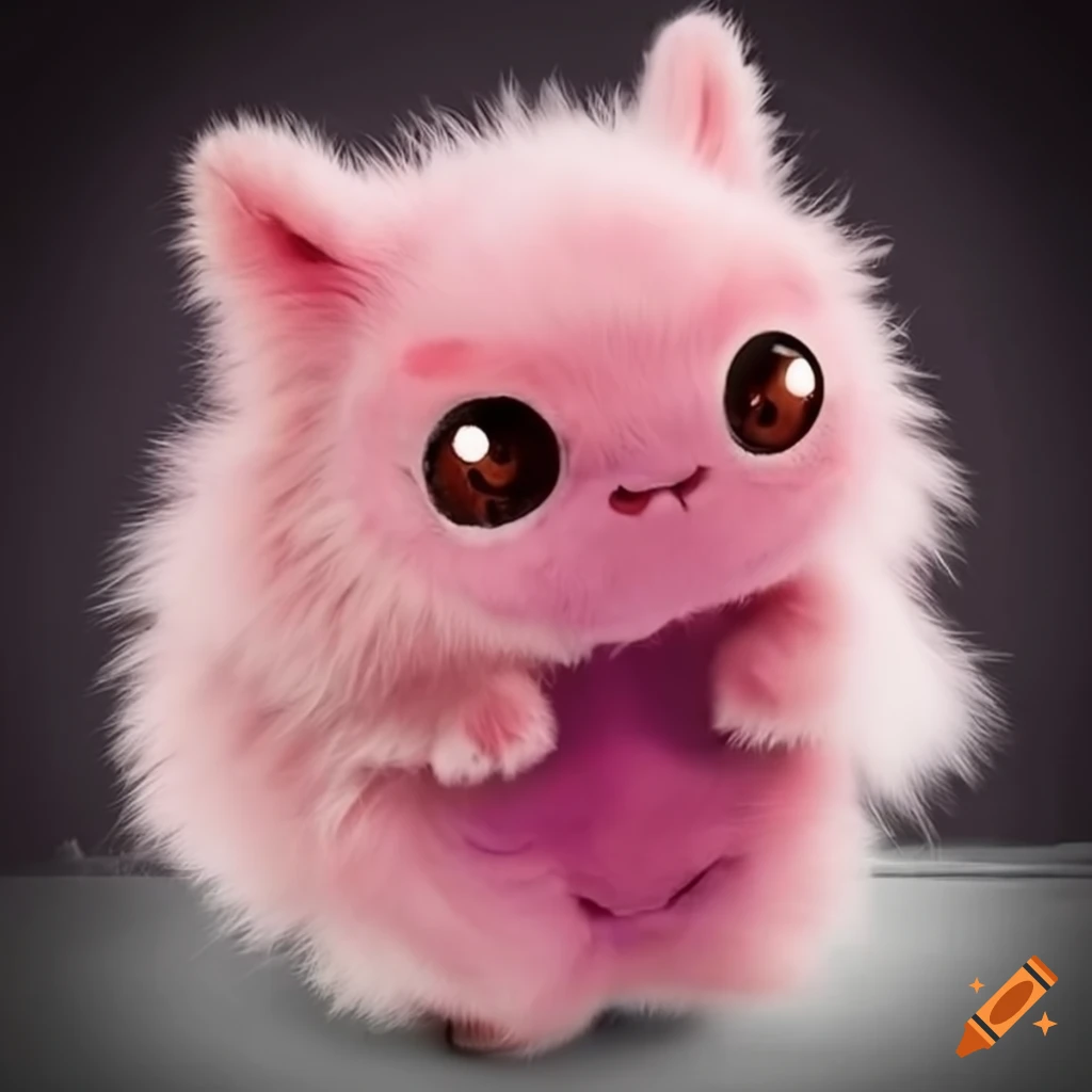 Adorable and funny fluffy monster on Craiyon