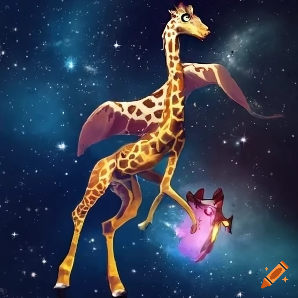Anthro battle giraffe in space on Craiyon