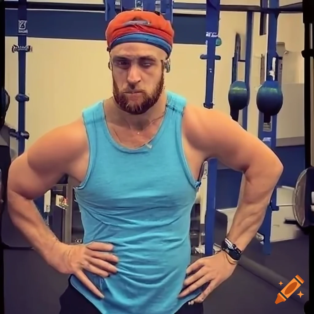 CrossFit enthusiast with short brown hair, headband, beard, and ...