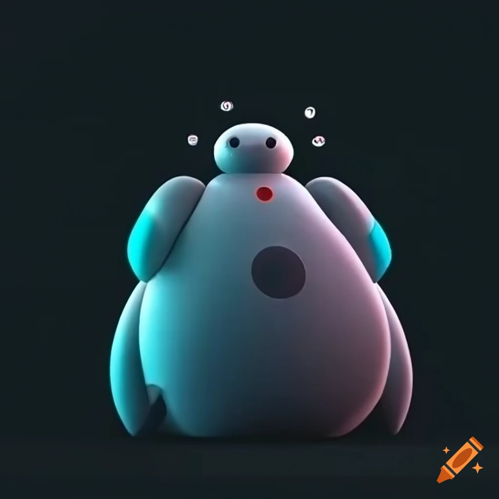 Baymax analyzing data on computer on Craiyon