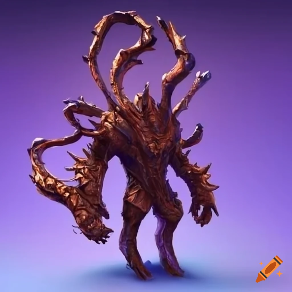 Fantasy elemental creature with fleshy blades and suctioncup mouth on ...